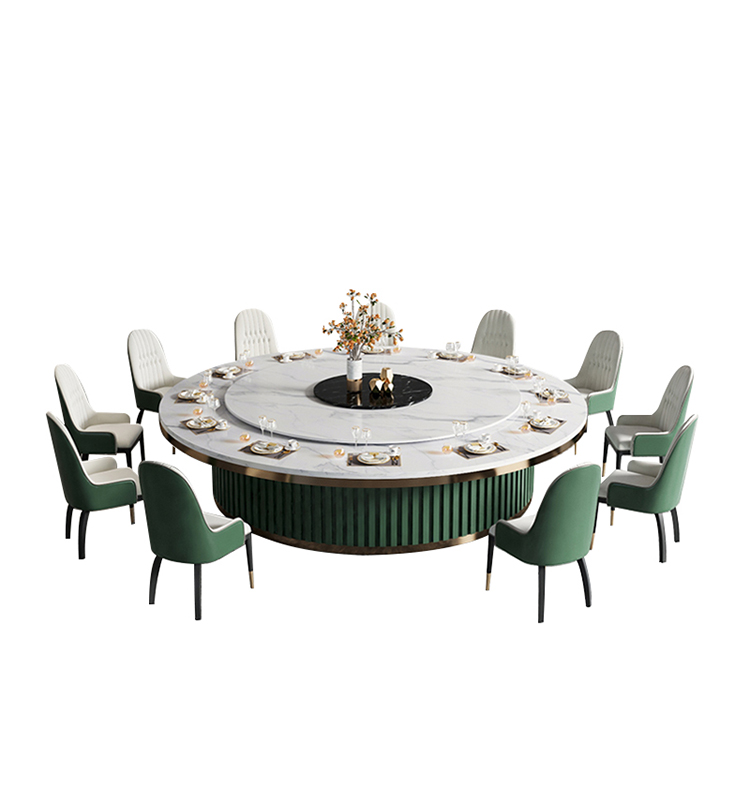 Yawei marble electric table hotel round table turntable large round ...