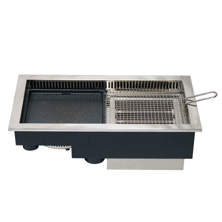 Yawei commercial black gold steel tube barbecue stove 670 lower exhaust double grill Chinese ...