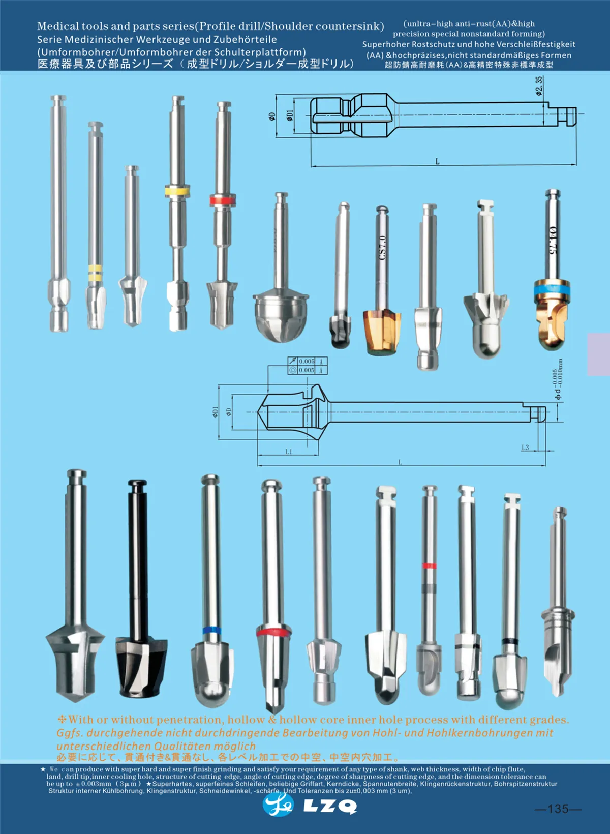 Dental implant tools Drill bit Wrench Driver Depth Gauge Abutment Bone ...