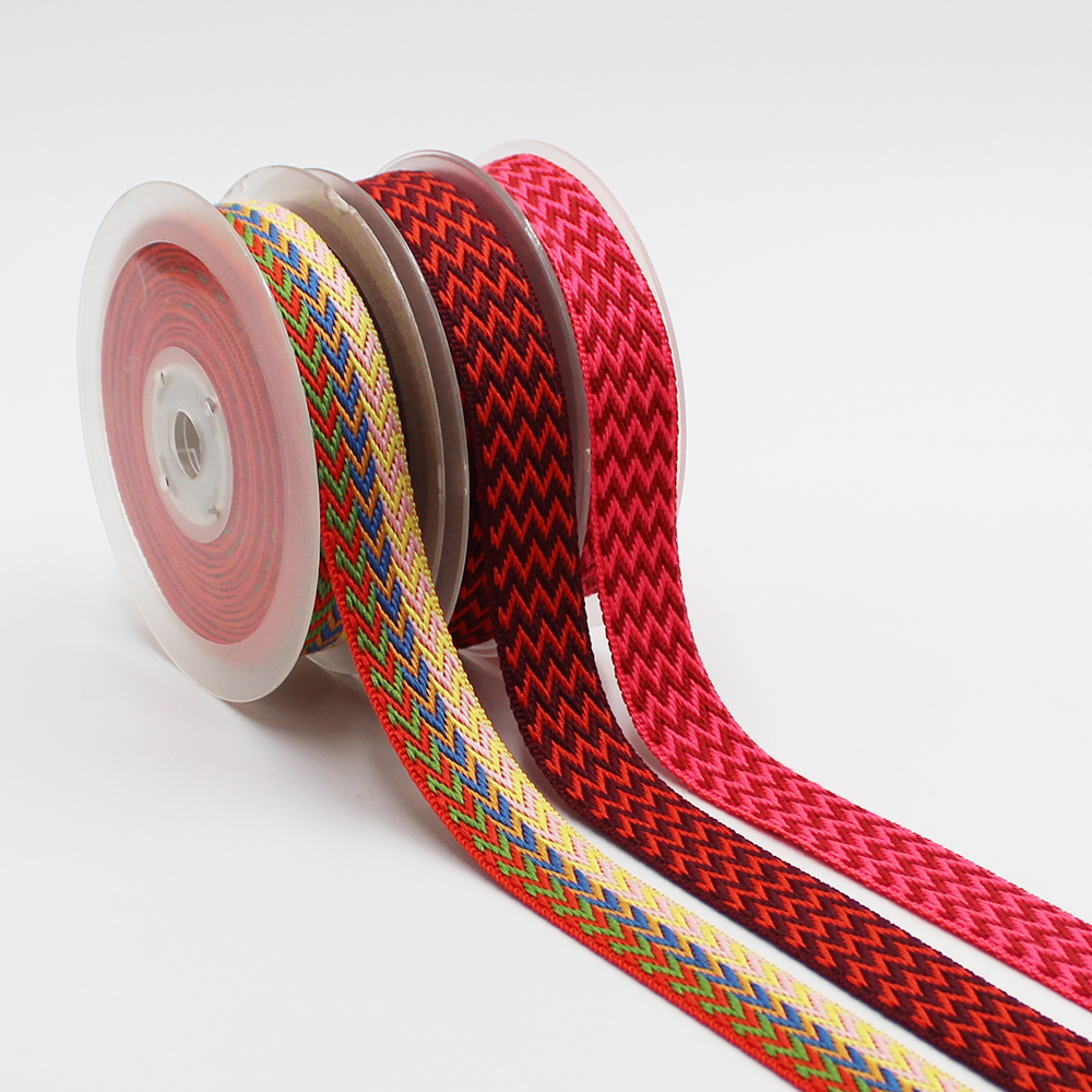 Customize Vivid Zigzag Wave Woven Webbing 1 Inch Polyester 25mm Zig Zag ...