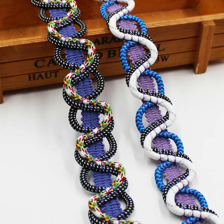 Custom 3cm Polyester Decorative Crochet Ribbon with Braid Cords | High ...