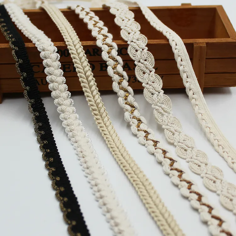 Custom 3cm Polyester Decorative Crochet Ribbon with Braid Cords | High ...