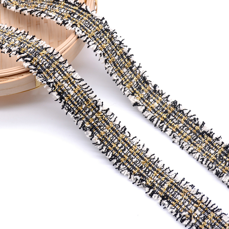 Chanel Design Style Metallic Double Edge Cut Ruche Trims - Trendy ...