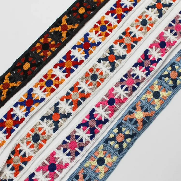 Custom 3cm Polyester Decorative Crochet Ribbon with Braid Cords | High ...