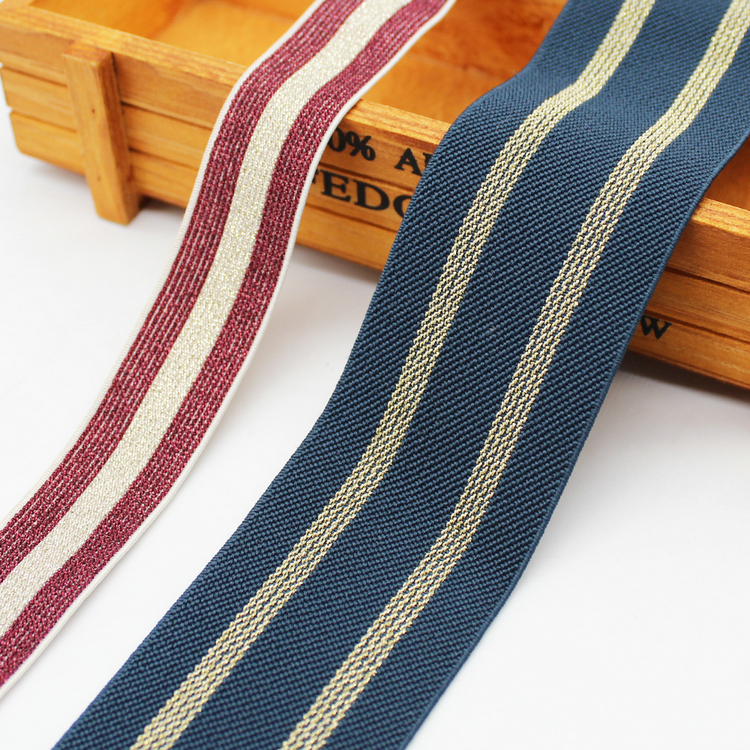 Custom Polyester Rubber Stripe Stretch Webbing Band for Garment - High ...