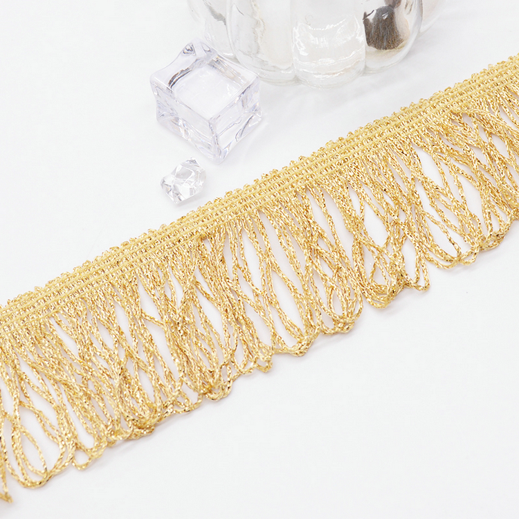 Gold Looped Metallic Fringe Trims - Premium Quality Fringe Trimming for ...