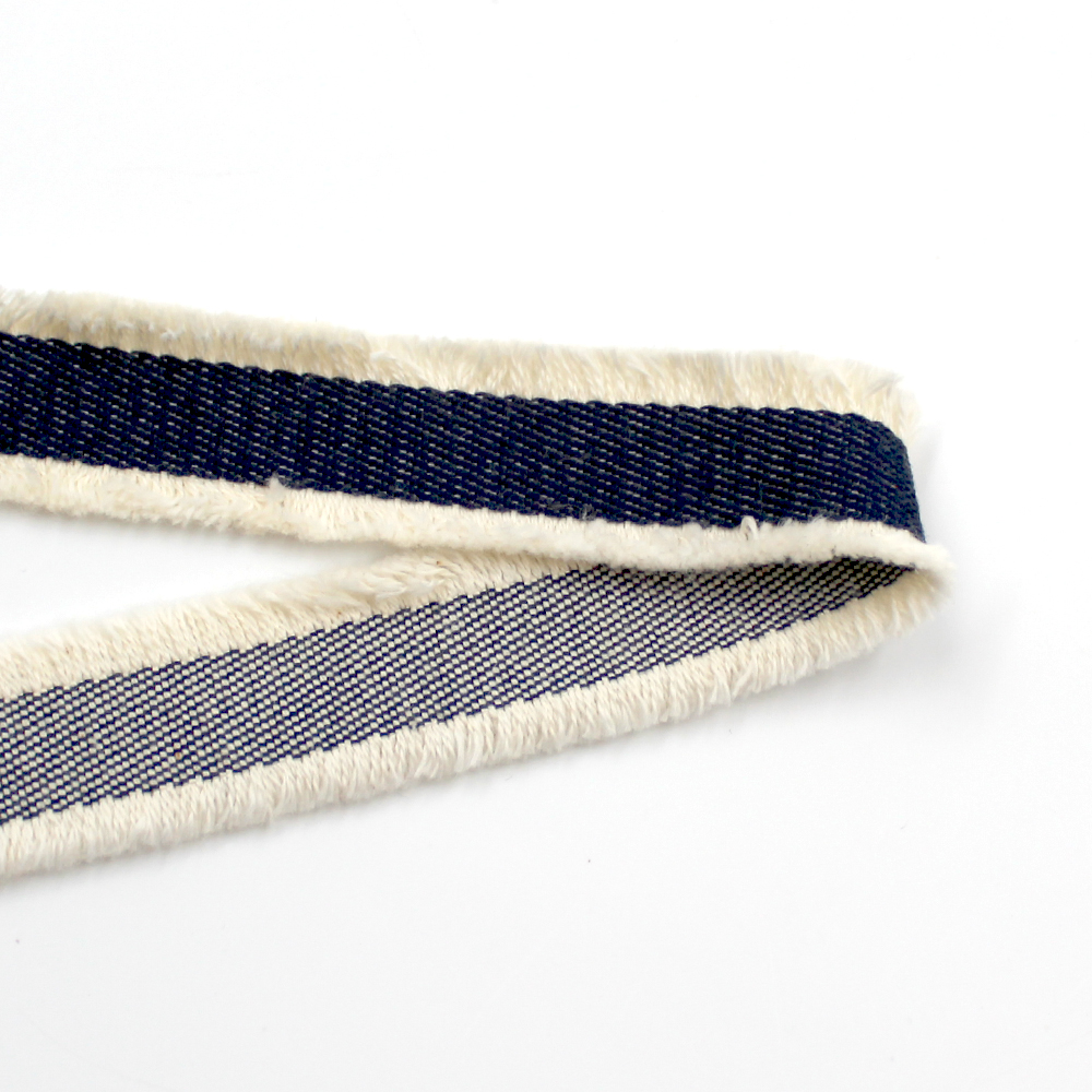 2.5cm 3cm Cotton Frayed Edges Denim Trims for Apparel Costume
