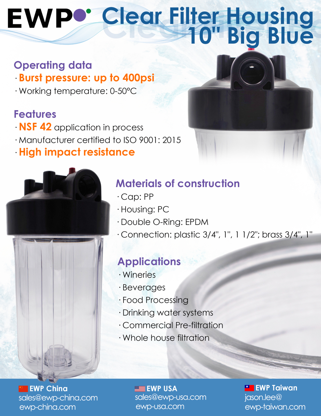 10" Clear Filter Housing - EWP Newsletter December 2021,-