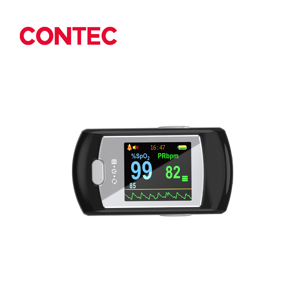 CONTEC CMS50E Color Screen Pulse Oximeter with Rechargeable Battery & Free PC Software
