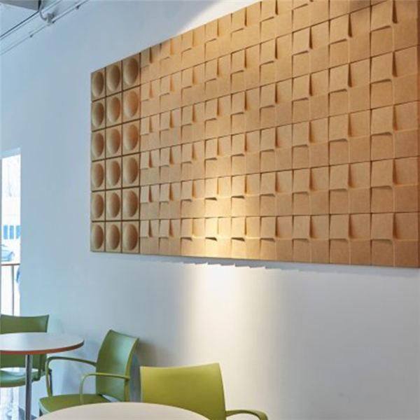 Cube suger 3D polyester fiber acoustic panel - Kingkus New Material