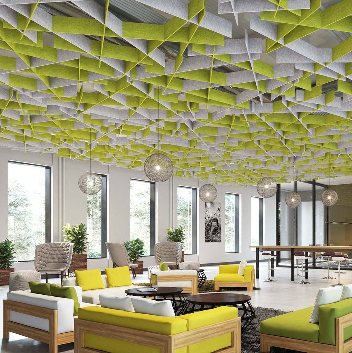 Grid Art Acoustic Ceiling,Kingkus New Material