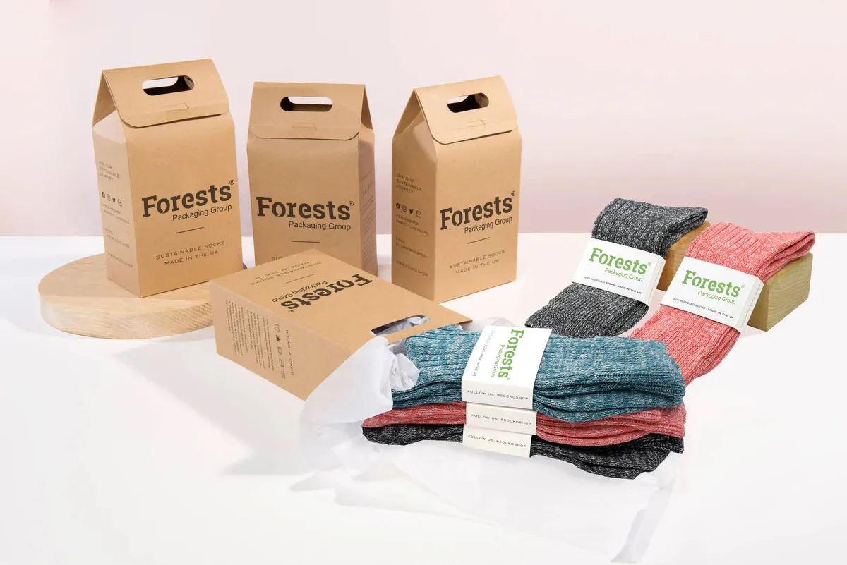 Custom Cardboard Sock Packaging Boxes-Forests
