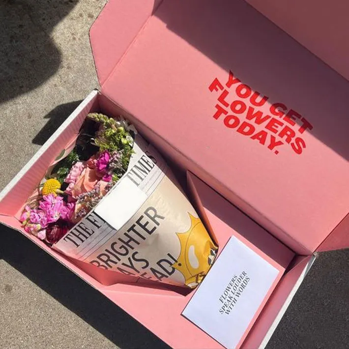 Corrugated Rose Flower Packaging Box Customized-Forests