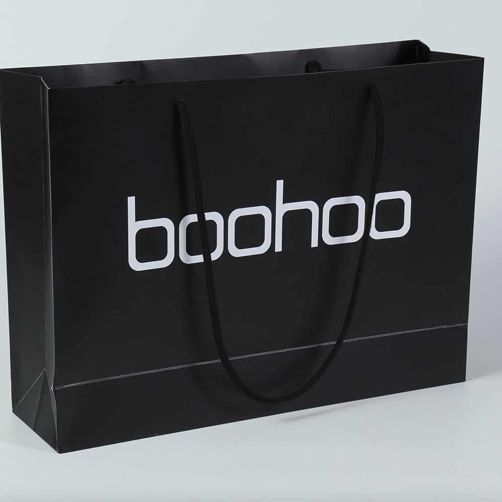 Custom Corrugated Black Matte Lamination Paper Bag-Forests