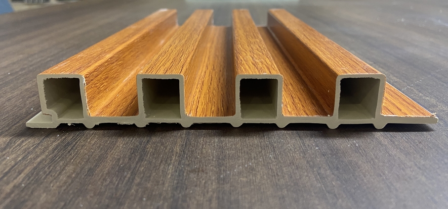 wood color and marble color wpc wall panel cladding wpc fluted wall panel--