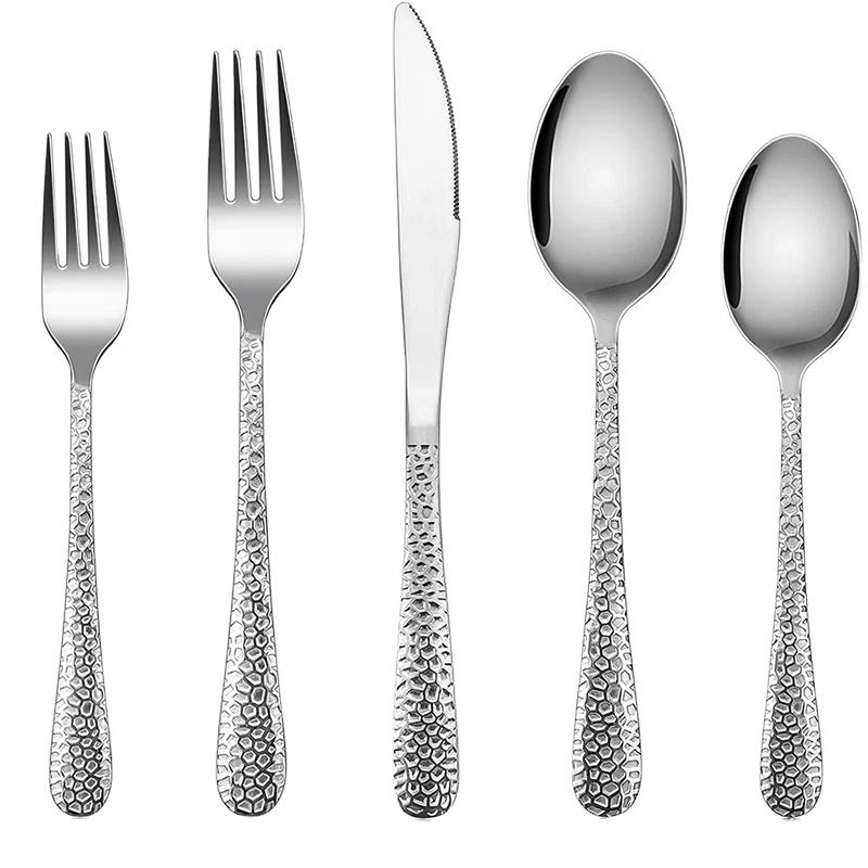 Modern Design Silverware Set for 12, Stainless Steel Eating Utensils ...