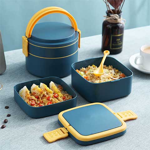 Double layer Round plastic lunch box-SINOVOE INTERNATIONAL LIMITED