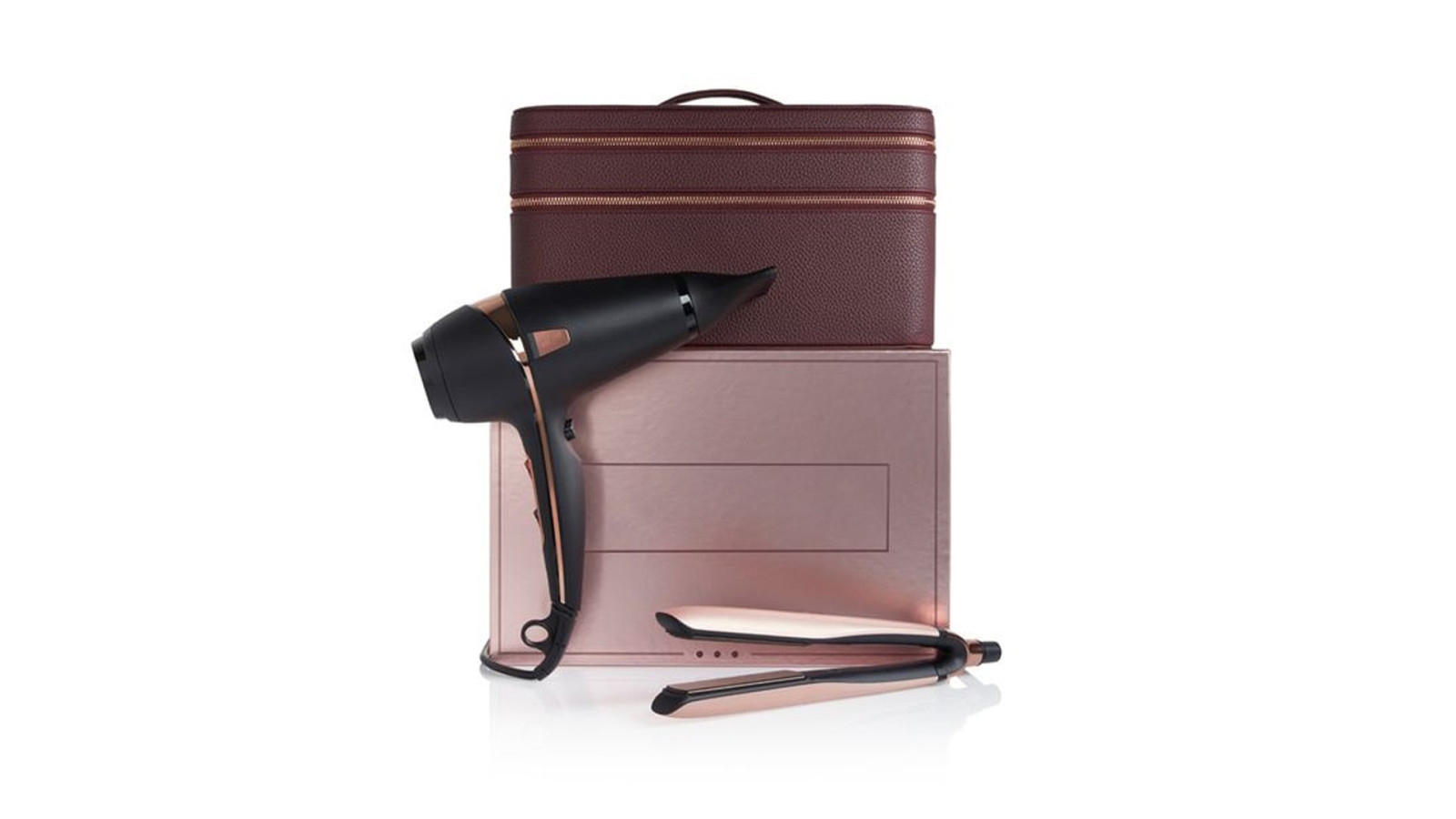 Classic matte brown hair straightener zipper case，Tooling Packaging