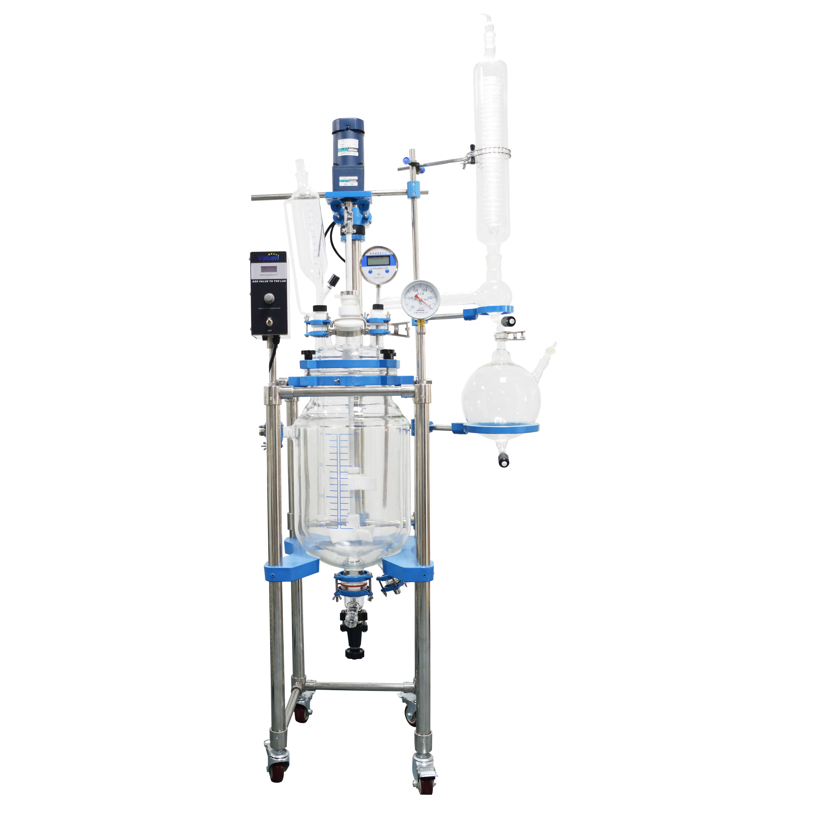 10L 20L Single Jacketed Glass Reactor,Valuen Industrial