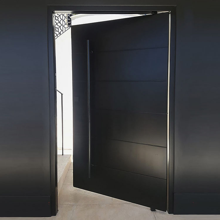 Black Aluminum Pivot Door for External Safety for House-YZH Building ...