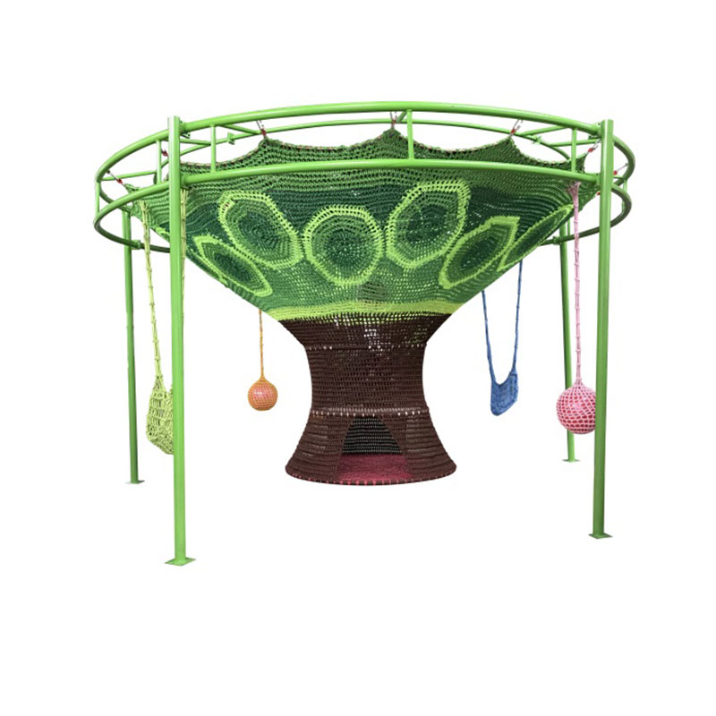 Indoor hand-knitted rainbow net tree playground for kids,Sidana Rope Net