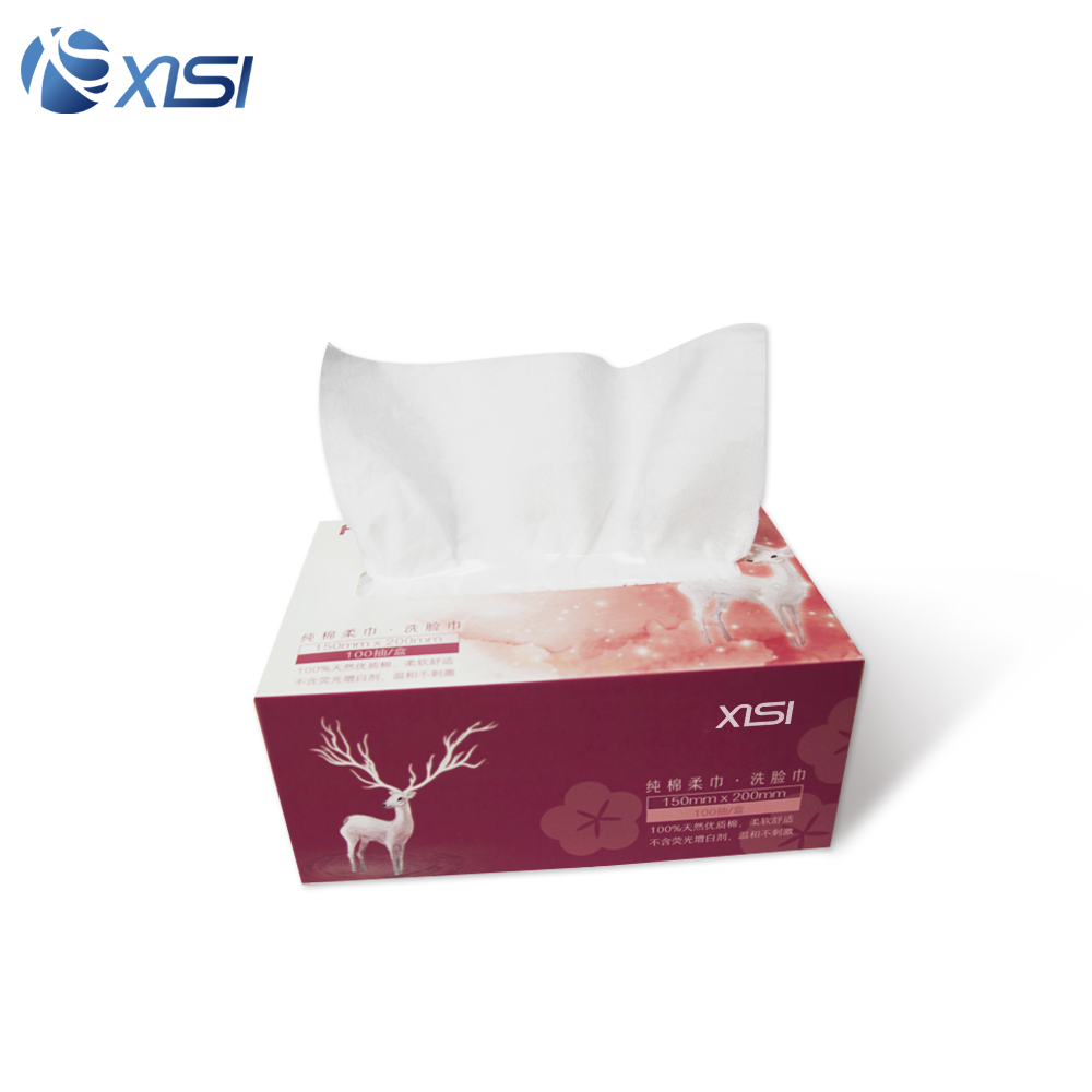100% Cotton Face Tissues Facial Cleansing Thick Dry and Wet Use for ...