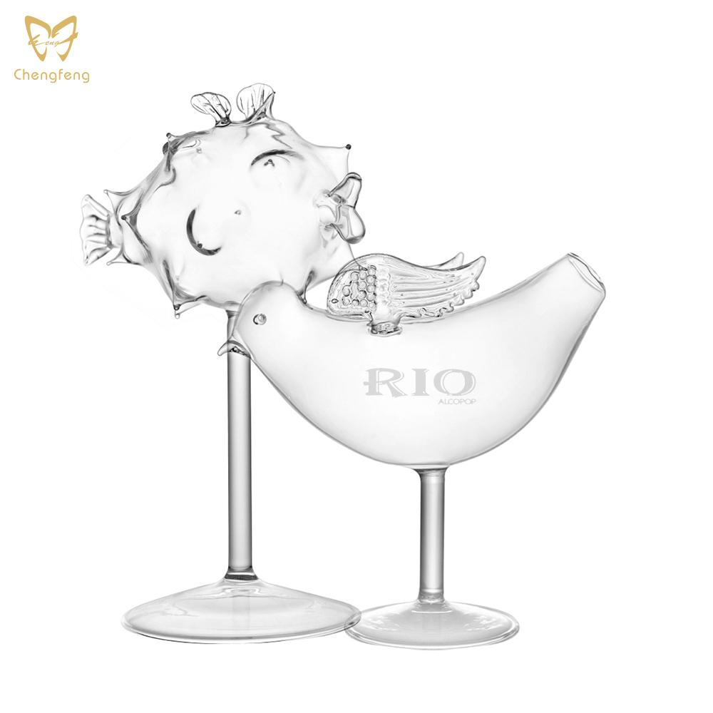 WG1213 Custom Special Puffer Fish Stylish Cocktail Glass & Dove ...