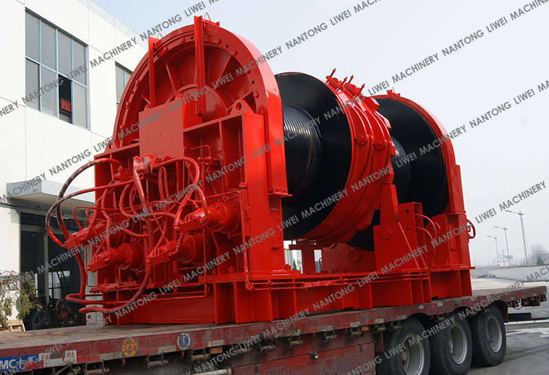 2X500kN Hydraulic luffing winch-Liwei Machinery