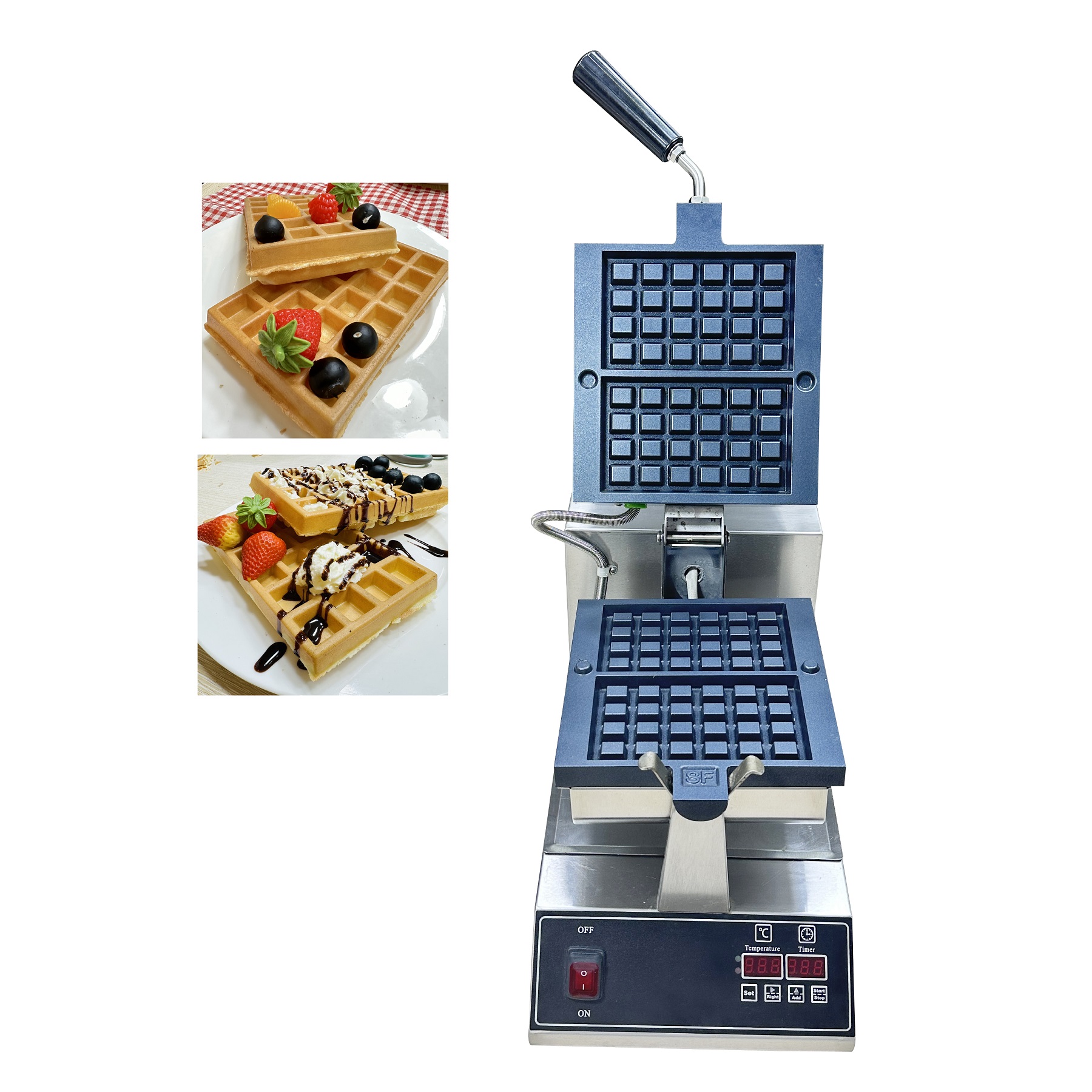 Commercial Electric 2 Slice Belgian Waffle Maker | Snack Machines Square