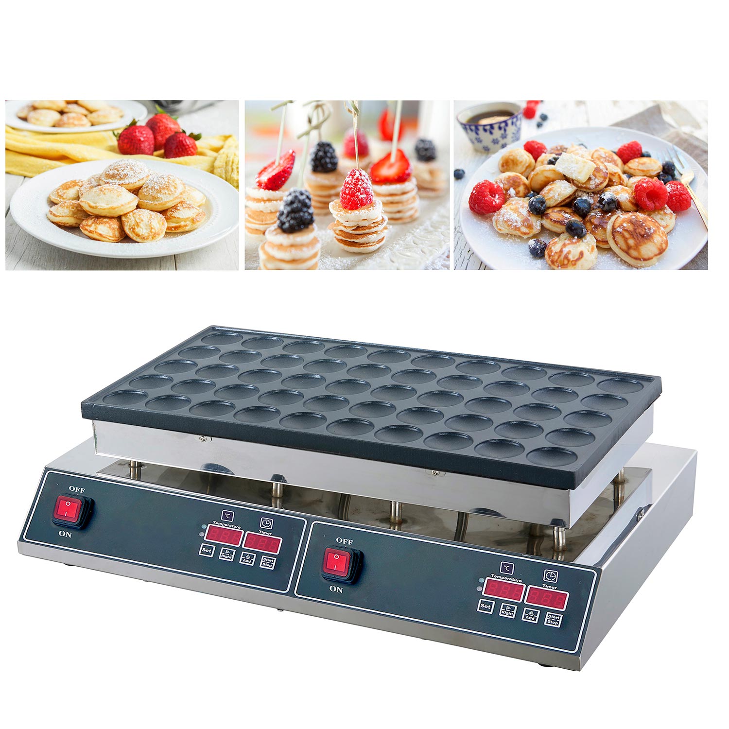 Commercial Electric Dorayaki Maker Muffin Baker 50 Holes Poffertjes ...