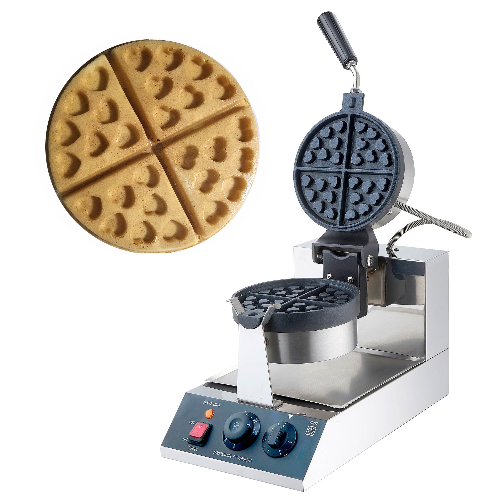 New Design Commercial Non-stick Round Waffle Making Machine ...
