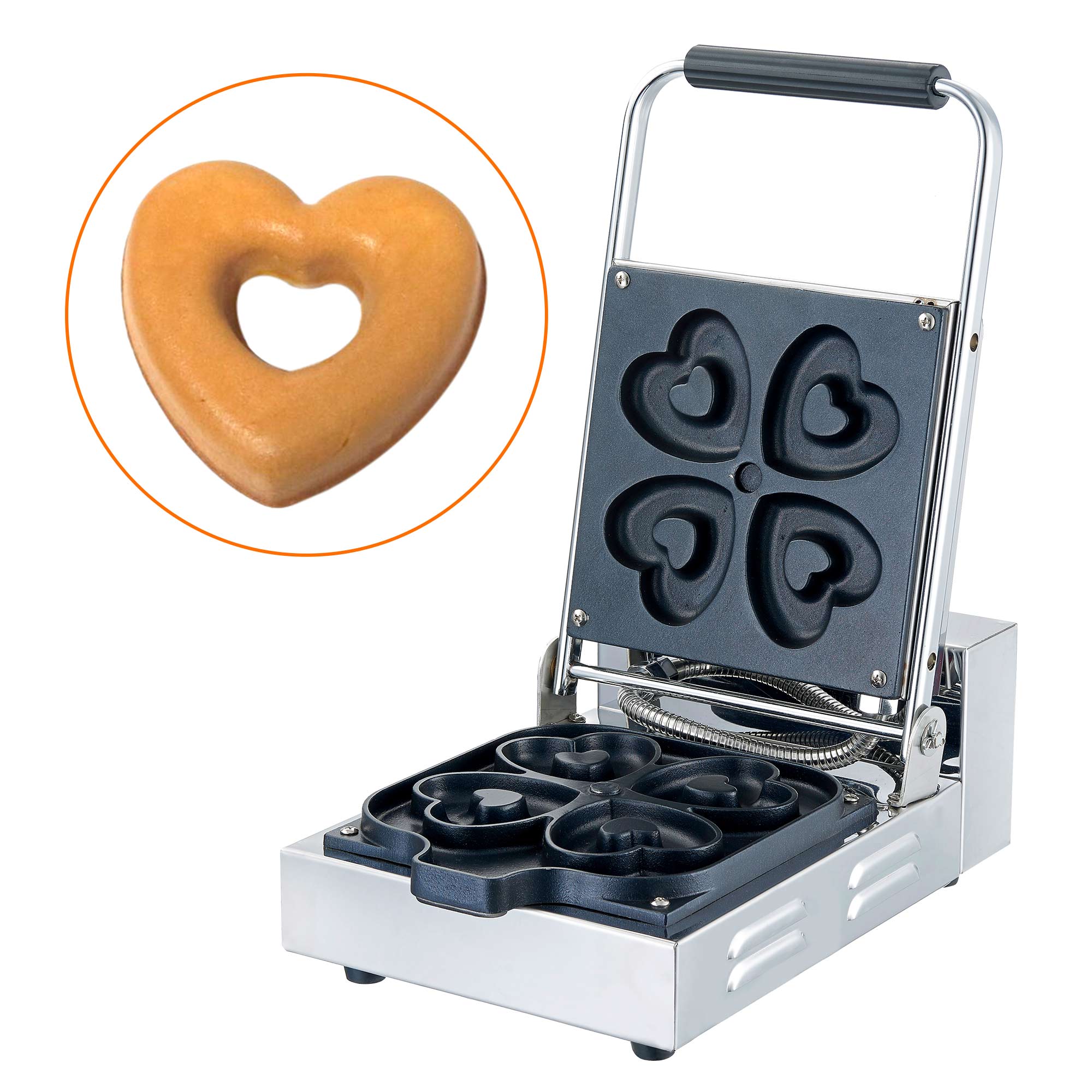 Commercial Electric Heating Mini Donut Machine Stainless Steel Heart ...