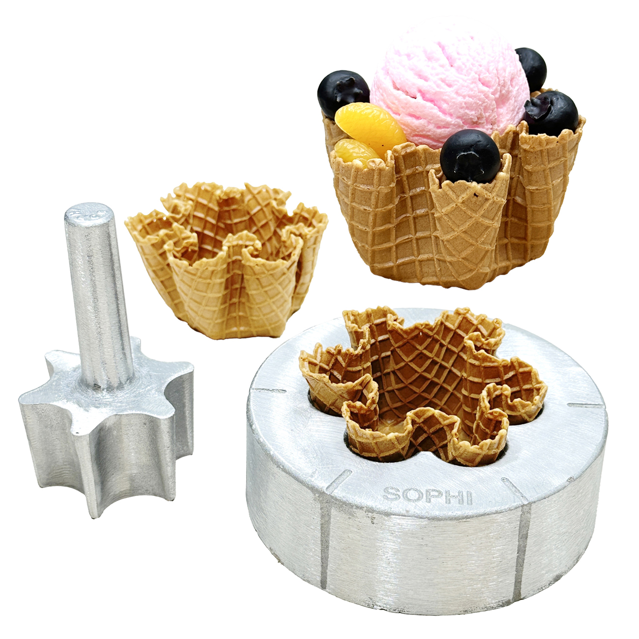 Commercial Edible Waffle Bowl Cup Maker for Small Business: Aluminum ...