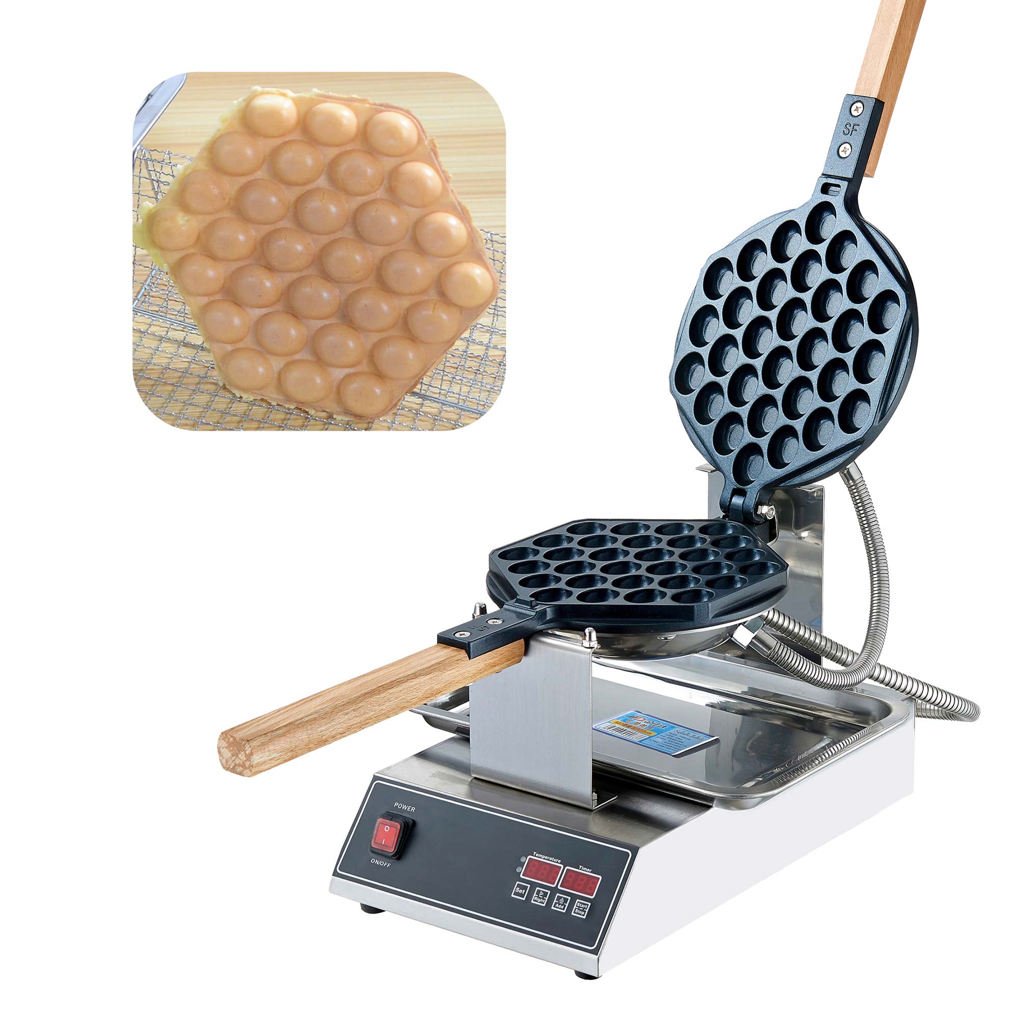 110V 220V Commercial Electric Egg Waffle Making Machine Non-stick ...