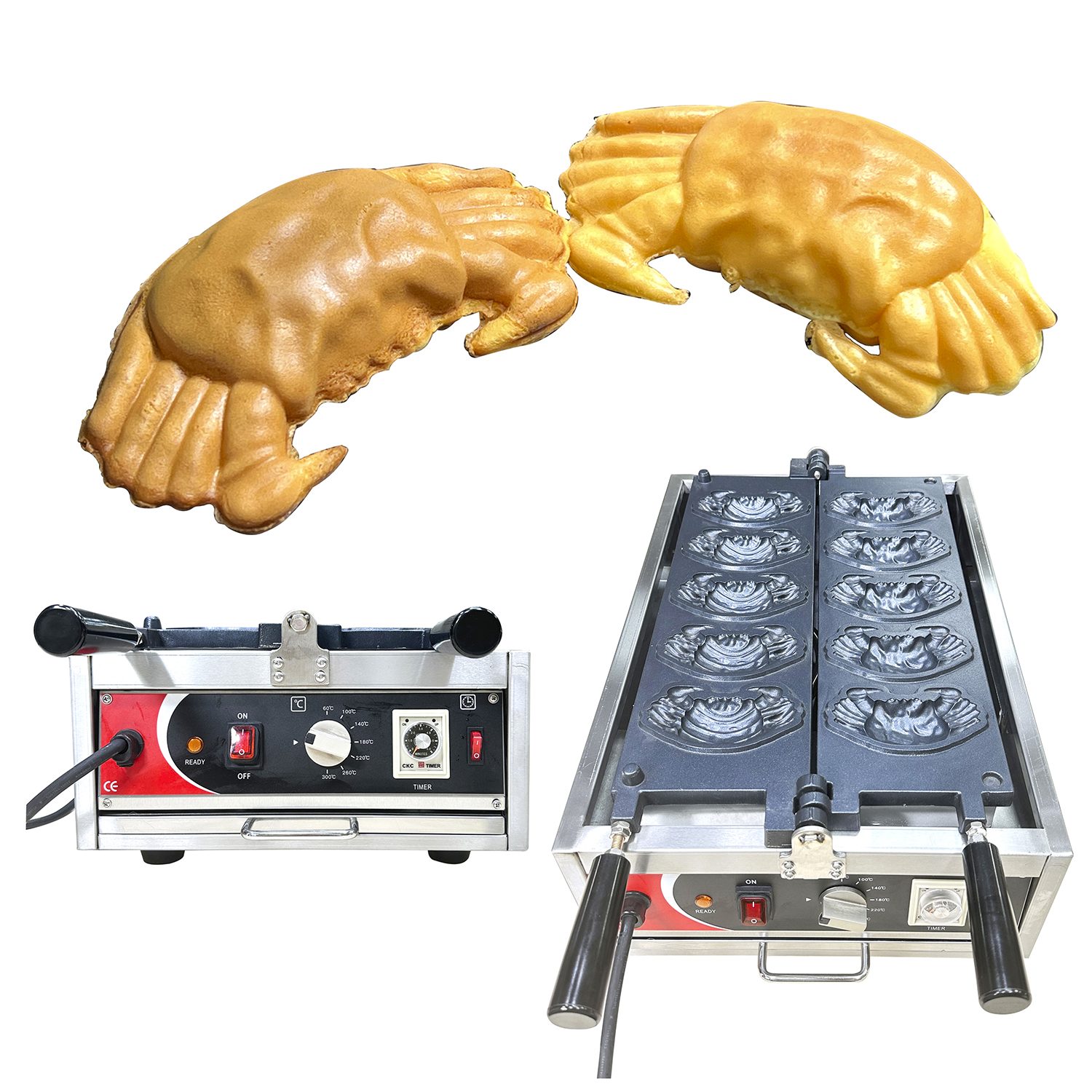 Professional Manufacturer Waffle Maker Electric 220V Crab Shape Cake ...