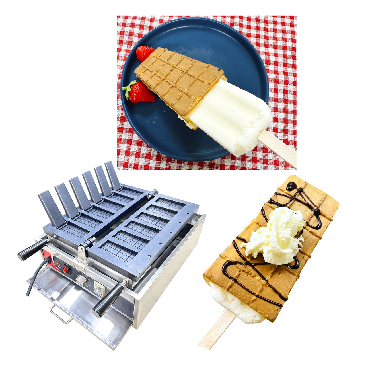 Commercial Use Waffle Popsicle Maker - Ice Cream Popsicle Stick Waffle ...