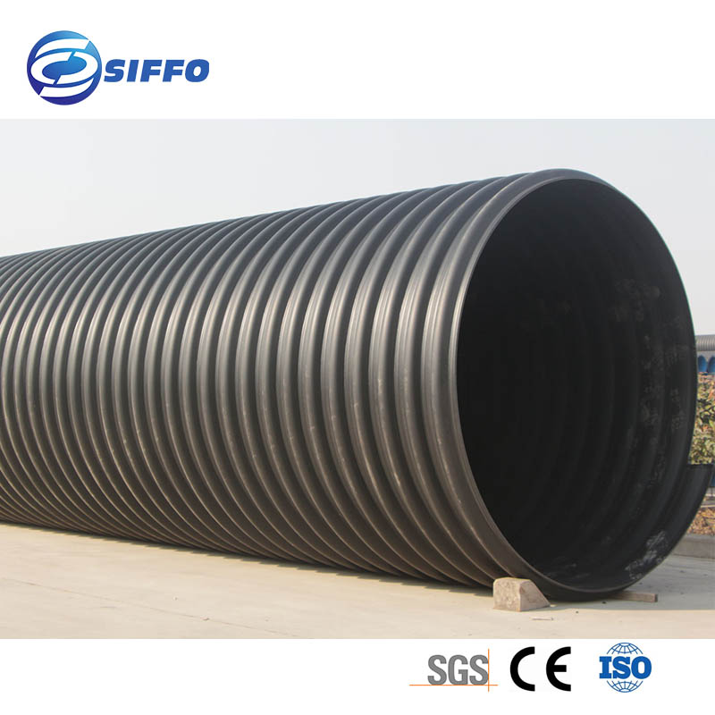 HDPE steel belt reinforced spiral corrugated pipe