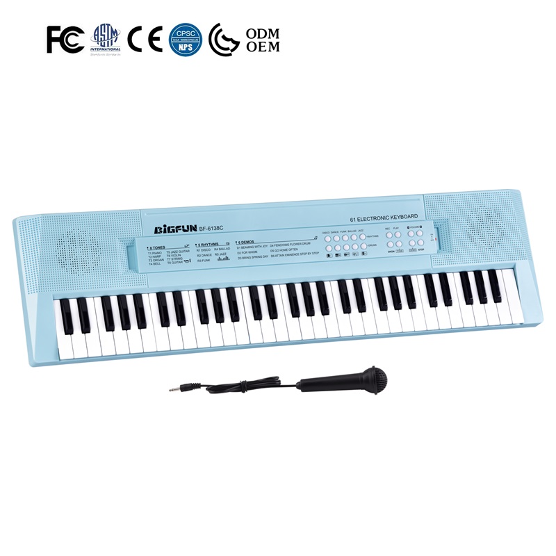61 Keys Electronic Keyboard with Microphone Blue- Aiqian Electronic ...
