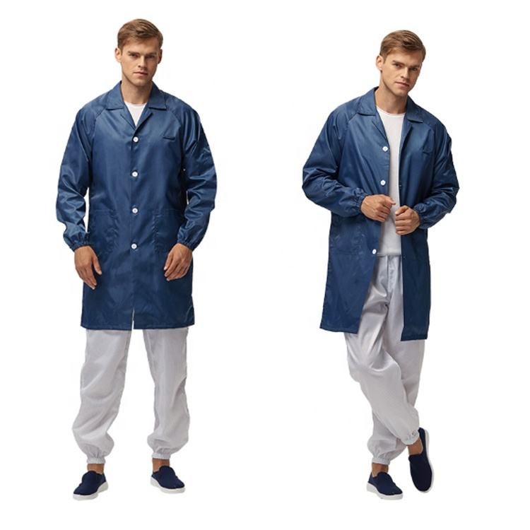 Cleanroom unisex clothes polyester working overcoat esd anti static ...