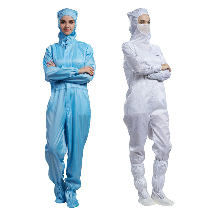 Cleanroom Esd White Grid Clothing Antistatic Suit With Hood-Shanghai ...