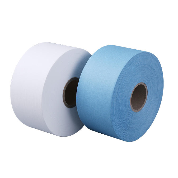 Blue White Cellulose Polyester Clean Room Cleaning Jumbo Roll Wiping ...