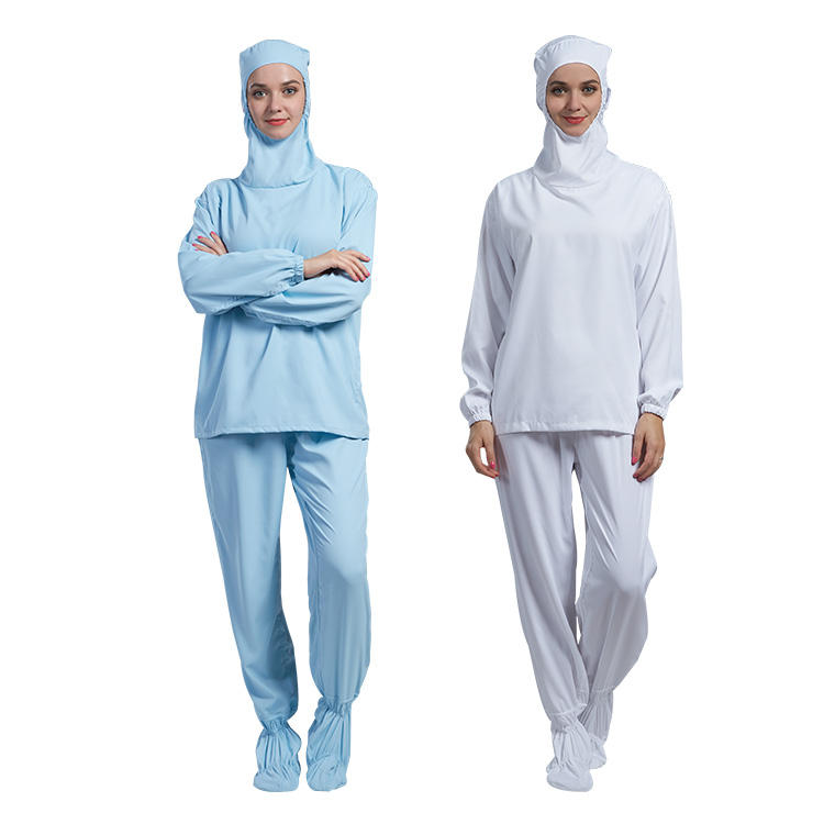 Breathable Sweat Absorbing Antistatic Clean Workshop Clothing Cleanroom Hooded Underwear