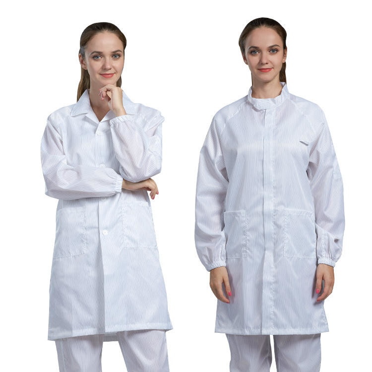 OEM Unisex Polyester Anti Static Gown Esd Smock Uniform For Cleanroom ...