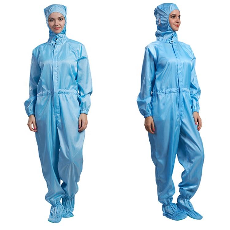 Cleanroom lint free jumpsuits anti-static garment antistatic clothes ...