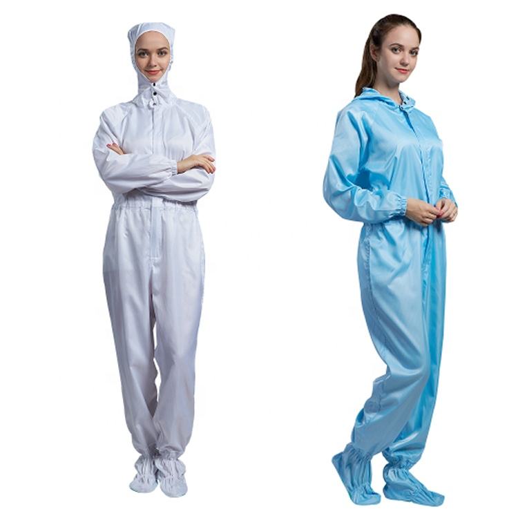 Cleanroom jumpsuit one piece hooded coveralls esd garment anti-static ...