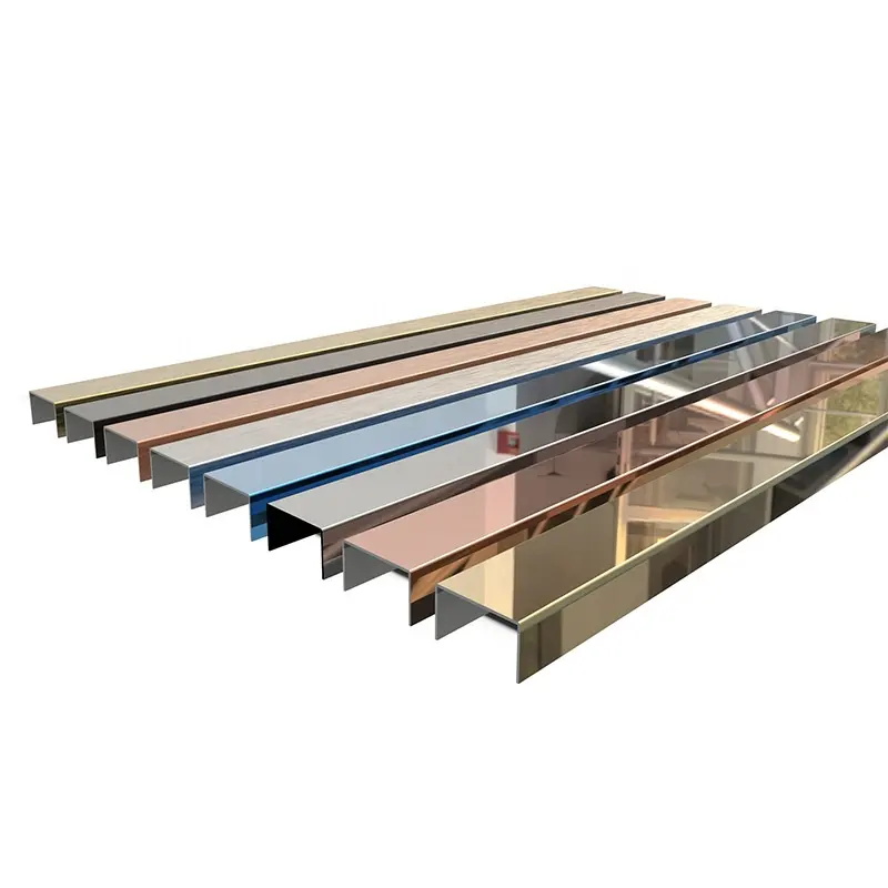 304 Stainless Steel Flooring Trim Square Shape Edging Strip Metal ...