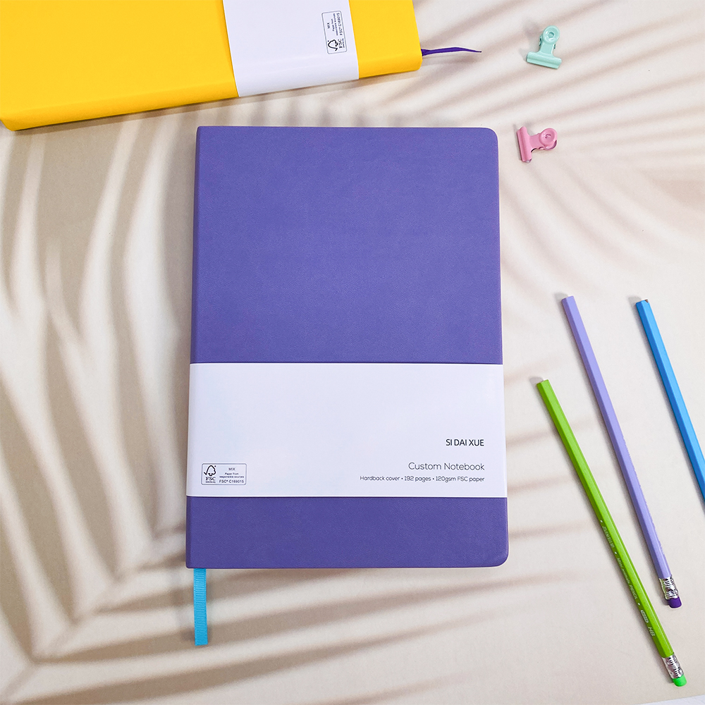 Customized 5.7×8.3 Inches Hardcover Notebooks with Recycled Paper
