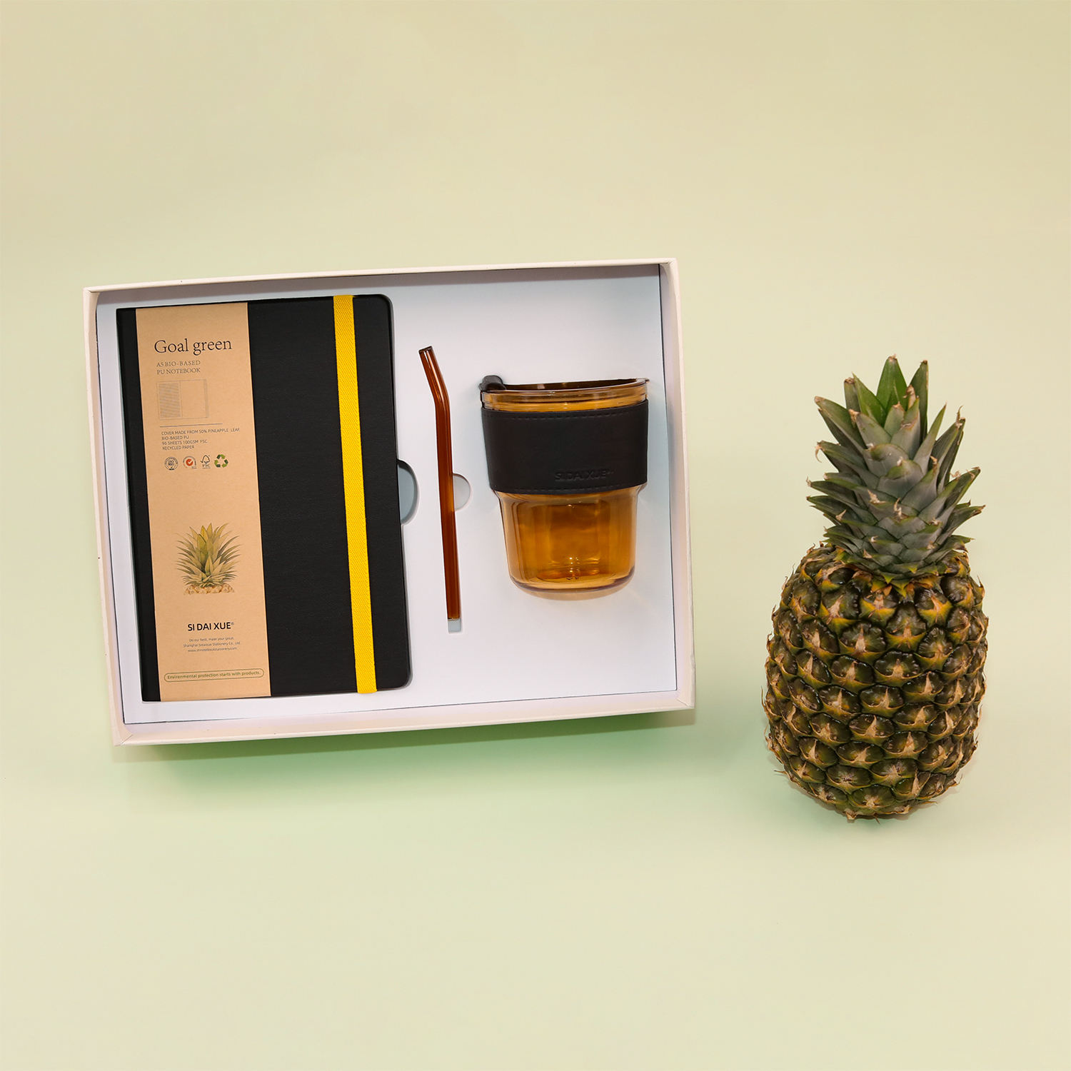 Recycled PU Leather Planner Custom Notebook Gift Set.Crafted from ...