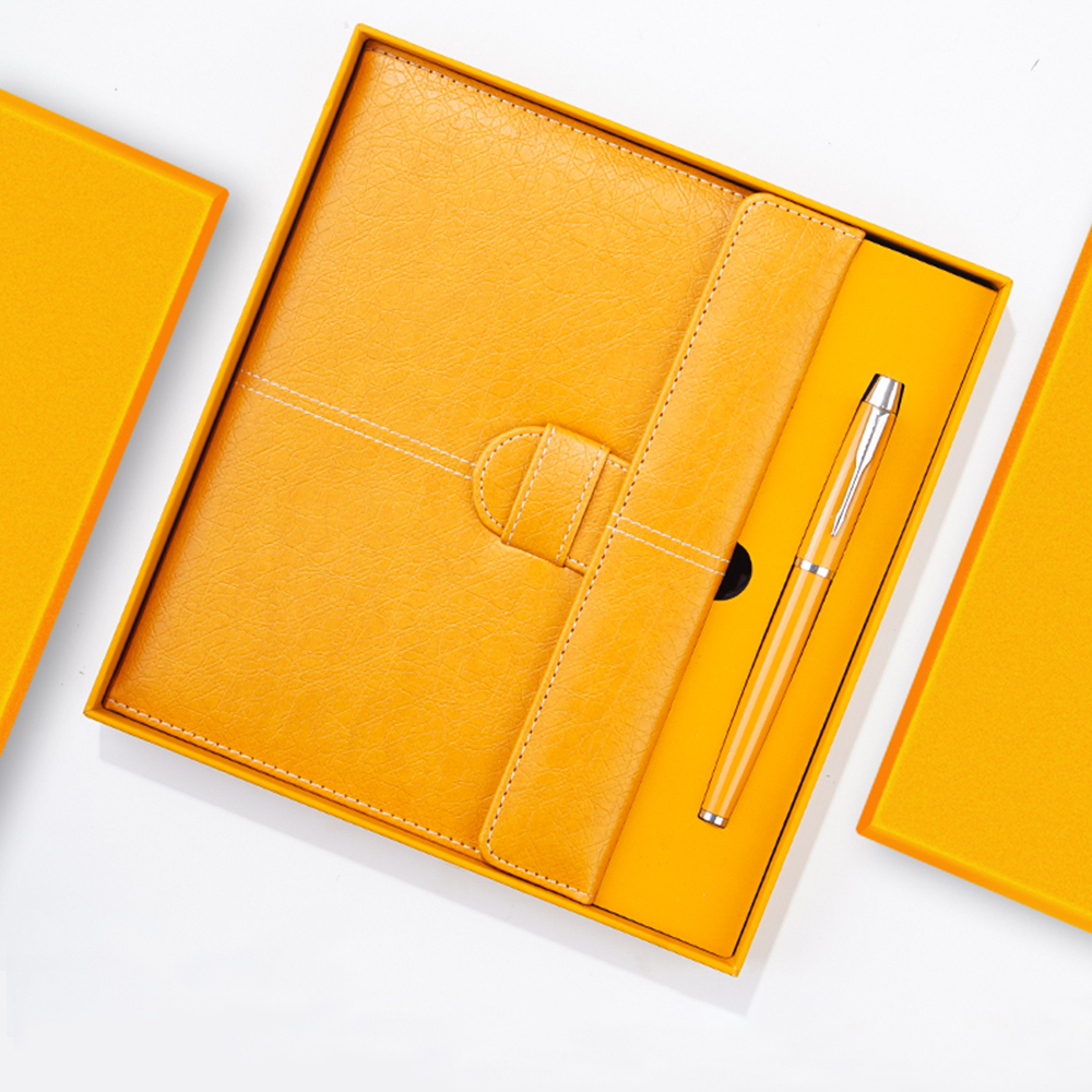 A5 PU Leather Business Notebook with Pen Set