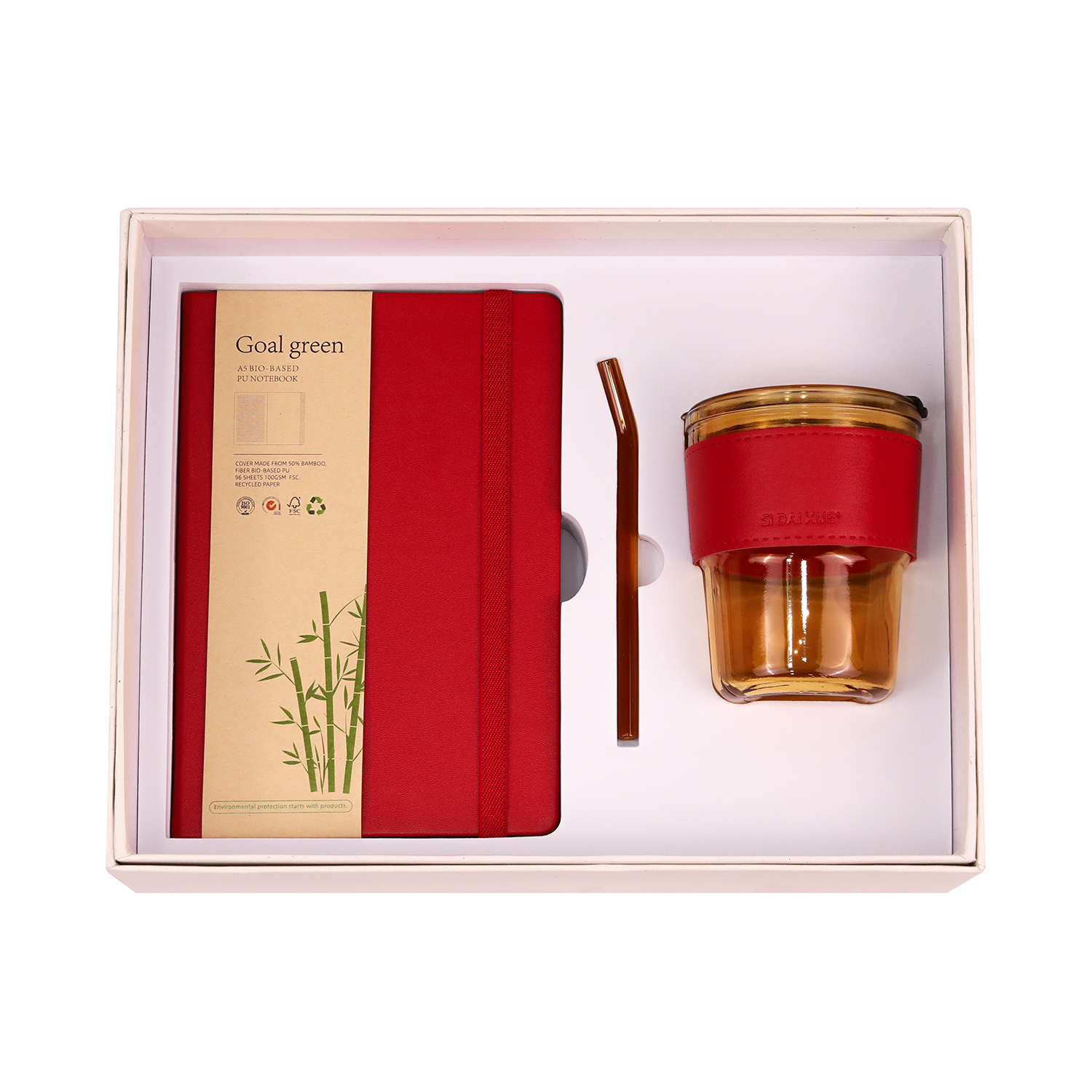 Notebook with Water Bottle Gift Set: Custom Printed Hardcover Journal ...